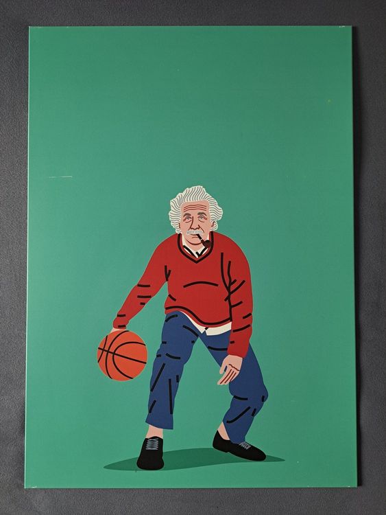 Poster métallique Displate Einstein Basketball (Gebraucht) in Chêne ...