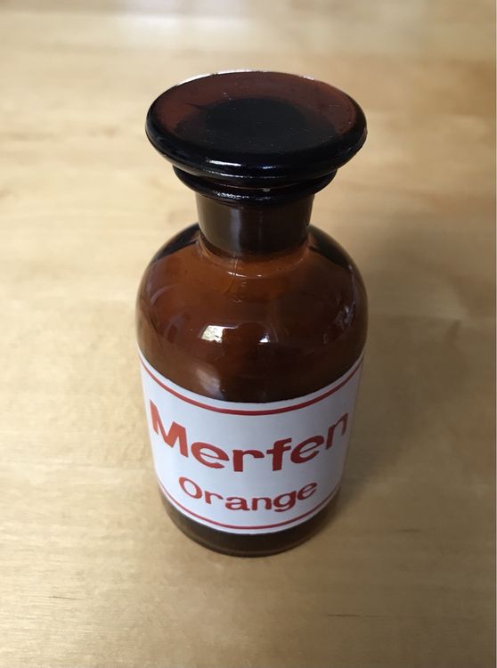 Apothekerflasche mit Glasstopfen - Merfen orange -braun (Gebraucht) in ...