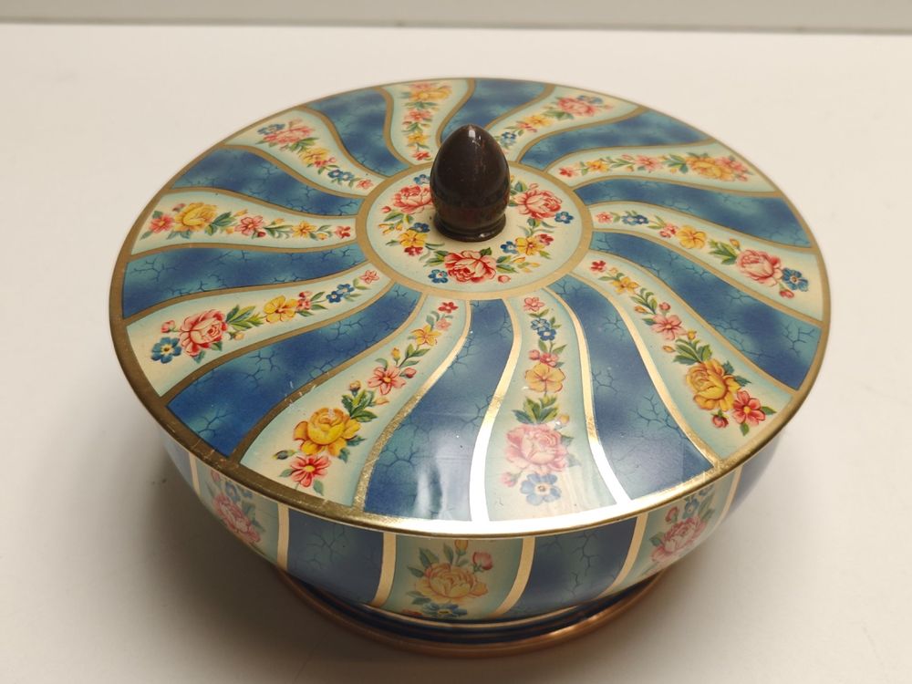 Vintage Blechdose Dose blau gold Blumen (20) (Gebraucht) in Aarau für ...