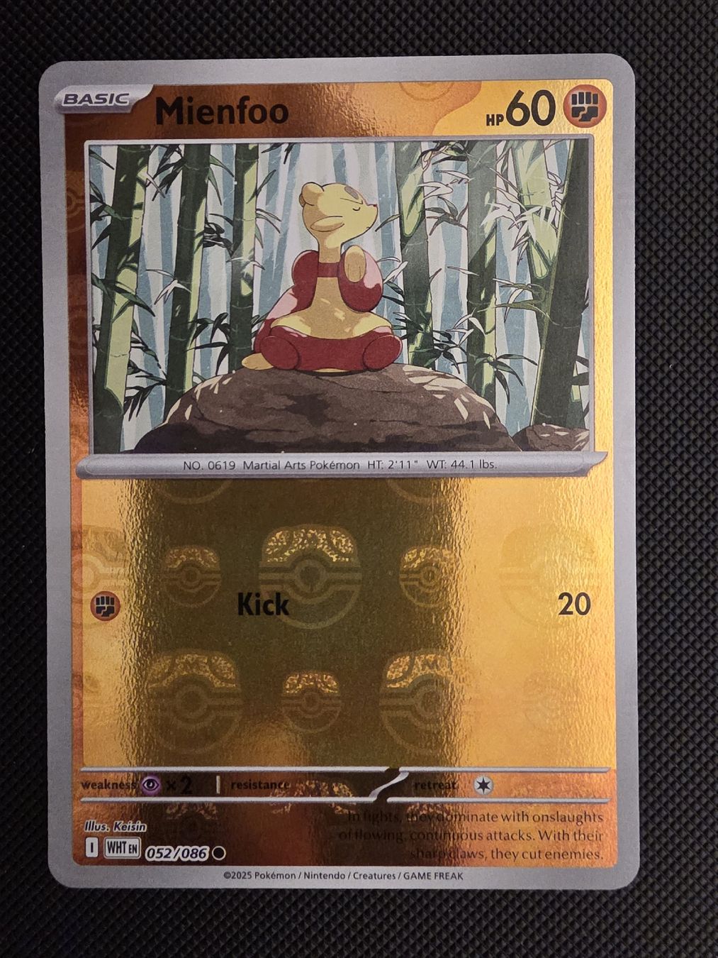 Pokémon TCG – WHT Mienfoo Masterball Reverse 052/086 🇺🇸 (Neu (gemäss ...