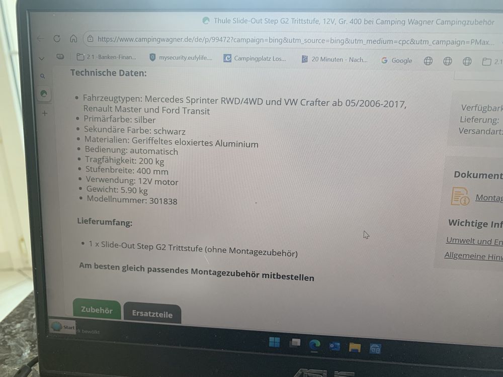 THULE Eingangstritt elektrisch (Gebraucht) in Murten für CHF 98 – nur ...