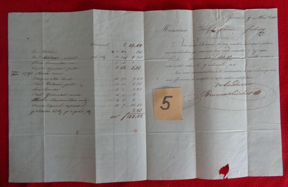 Faltbriefe und Dokumente Berner Apotheken ab 1845 (Gebraucht) in für ...