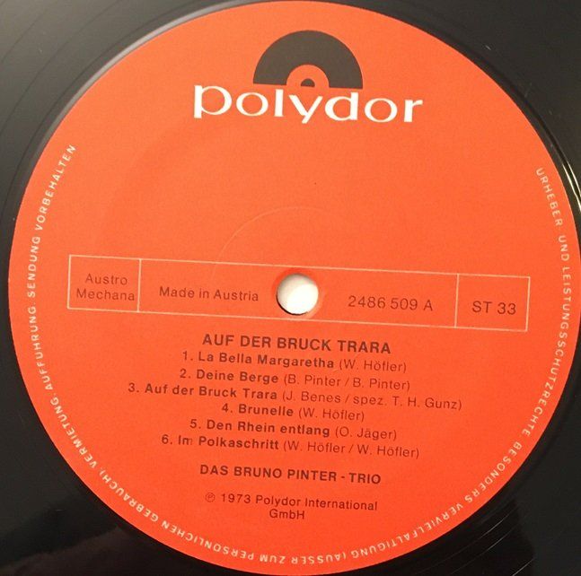 Bruno Pinter Trio – Auf der Bruck trara … (LP) (Gebraucht) in Grüningen ...