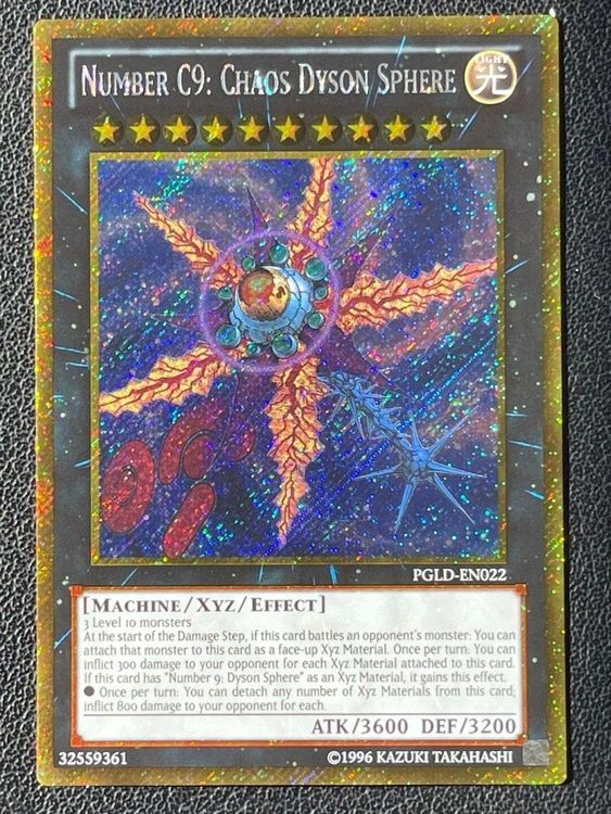 PGLD-EN012 Number C9: Chaos Dyson Sphere Gold Secret Rare (Neu (gemäss ...