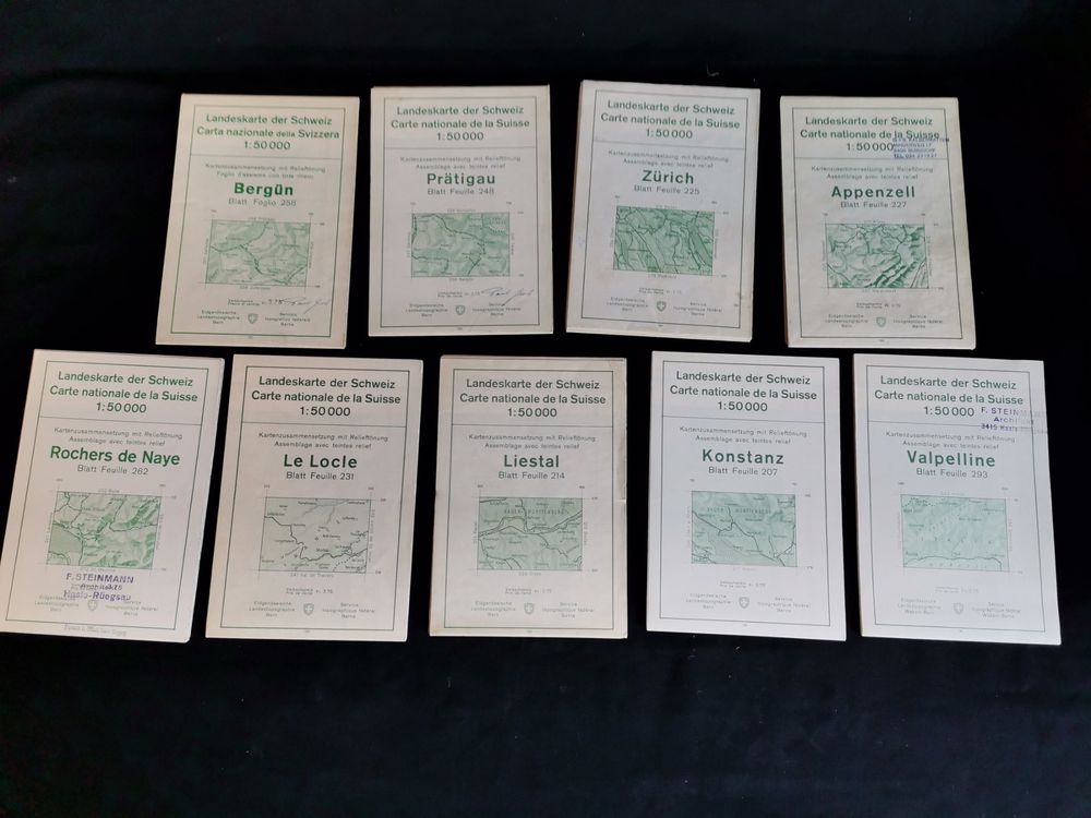 10 Landeskarten der Schweiz 1:50'000 Jahrgang 1941-1952 | Kaufen auf ...