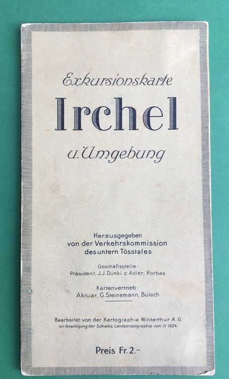 100-jährige Karte vom Irchel und Umgebung - 1 : 25'000 (Gebraucht) in ...