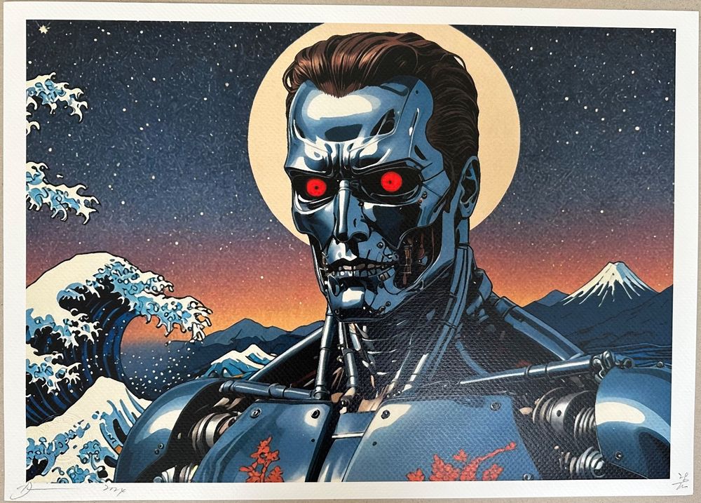 Death: Terminator Schwarzenegger, Street Art,signiert 28/100 (Neu ...