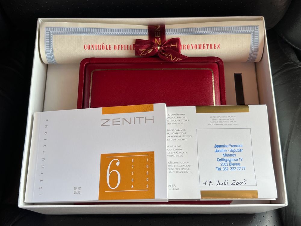Zenith Elite 670 Chronometer Square 18k Gold Full Set | Kaufen auf Ricardo