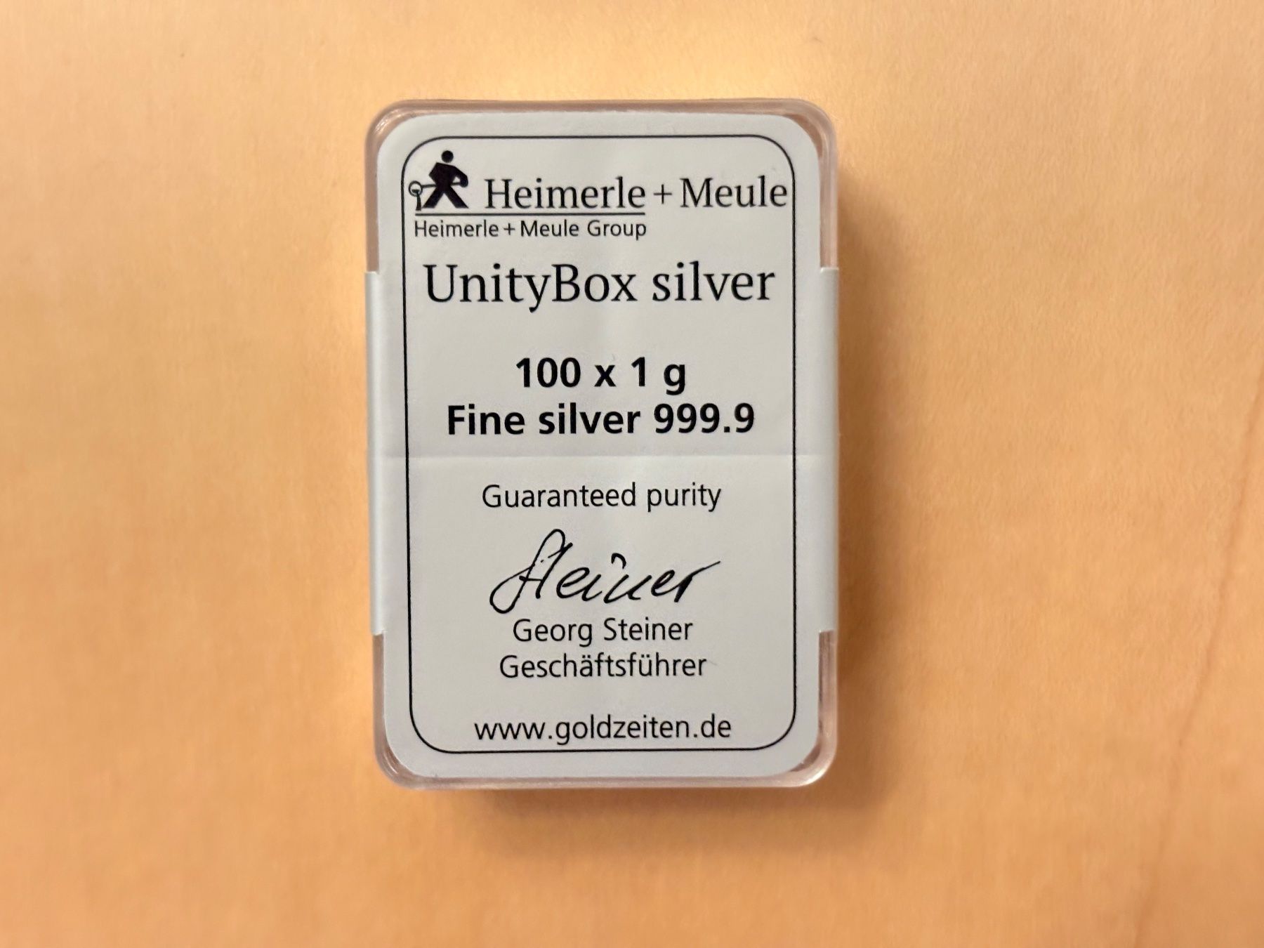 ⭐️ 100 x 1 gramm, Heimerle + Meule UnityBox Feinsilber (Neu (gemäss ...