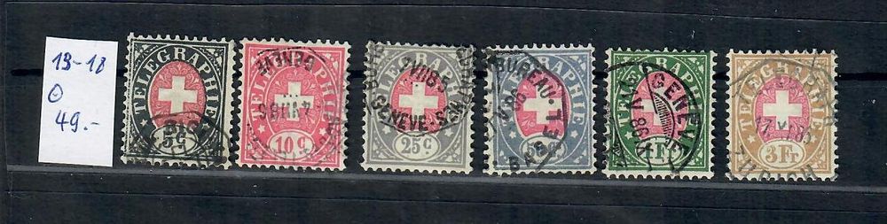 1881: Telegraphenmarken 13-18 Rigi Kaltbad gestempelt. | Kaufen auf Ricardo