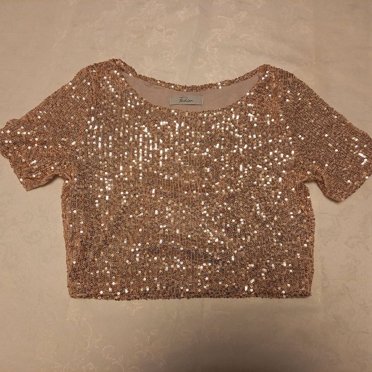 Goldenes glitzer Top Gr S (ca 158) | Kaufen auf Ricardo
