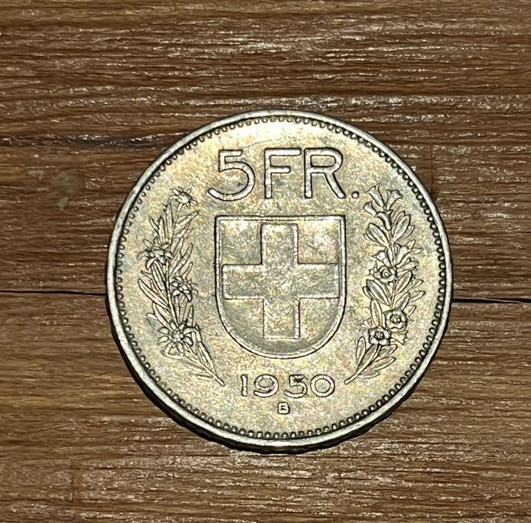 5 Franken 1950 Silber sehr schön | Kaufen auf Ricardo