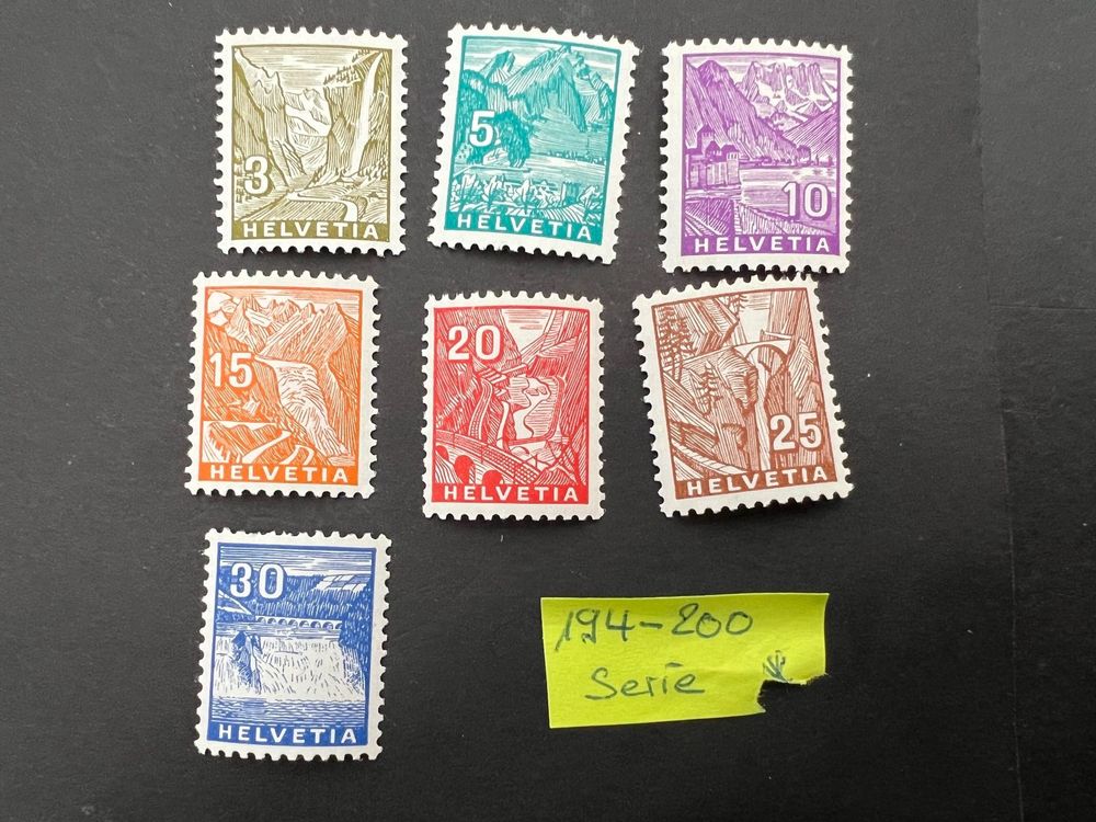 1934, Landschaftsbilder "Buchdruck" Nr. 194-200 * (E493) | Kaufen auf Ricardo