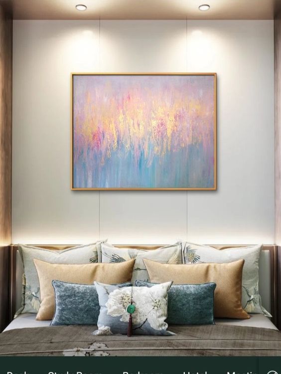 Rosa Acrylbild auf Leinwand in Gold Weiss 100x80 (Neu und originalverpackt) in Beinwil am See ...