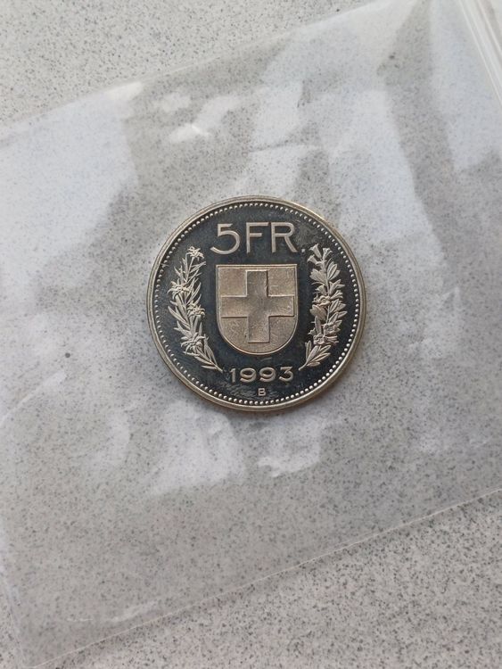 Schweiz 5 Franken 1993 Stempelglanz (Neu (gemäss Beschreibung)) in Muralto für CHF 74 – mit ...