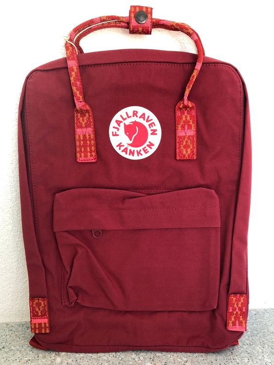 Rucksack Kanken 16L deep red - folk pattern (Neu und originalverpackt ...