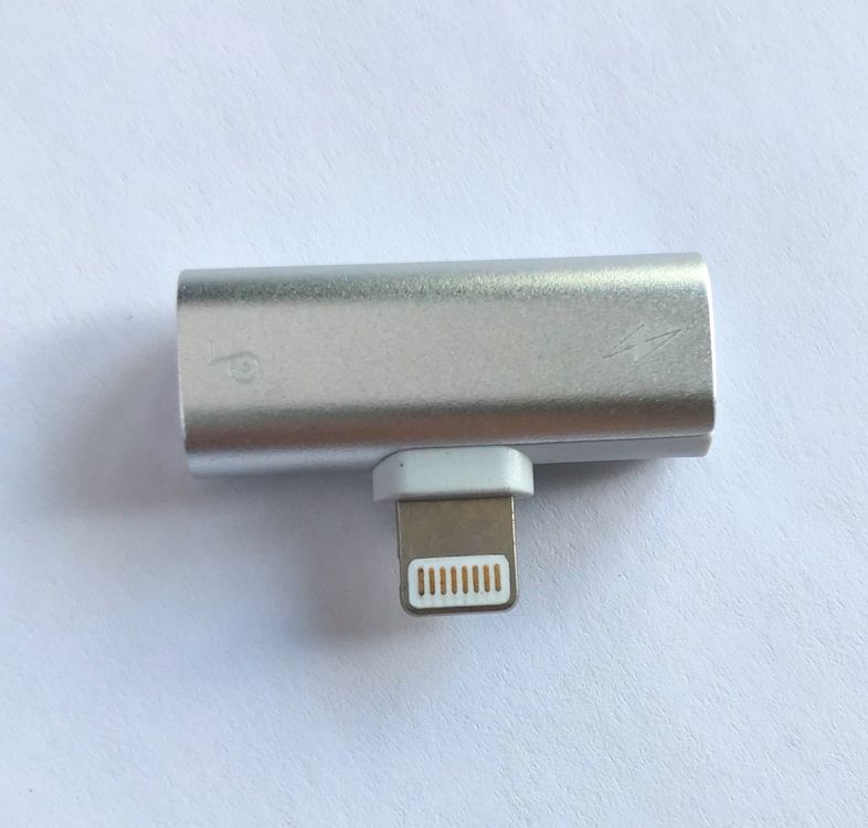 Apple iPhone Adapter Winkelstecker Lightning Headset silber (Neu und ...