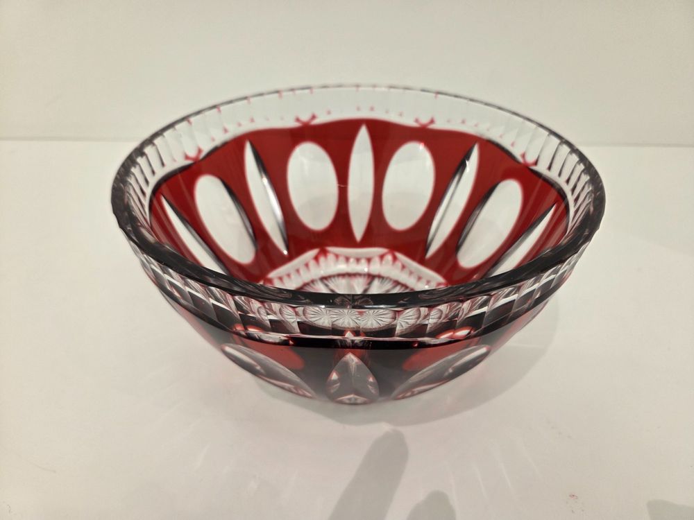 Große Schale aus Baccarat Kristall in der Farben rot 22cm (Gebraucht ...