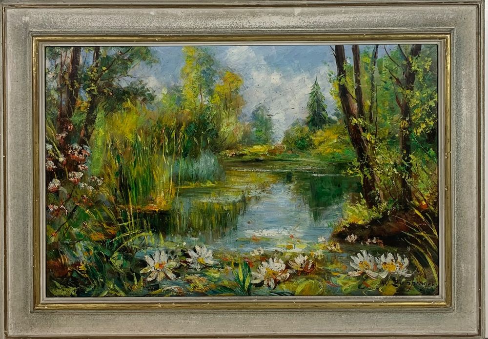 W.Zuppinger Teich mit Seerosen Gemälde (Gebraucht) in Root für CHF 150 – mit Lieferung auf ...