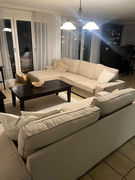 KIVIK 4er-Sofa mit Récamiere und 3er-Sofa Gunnared beige | Kaufen auf ...