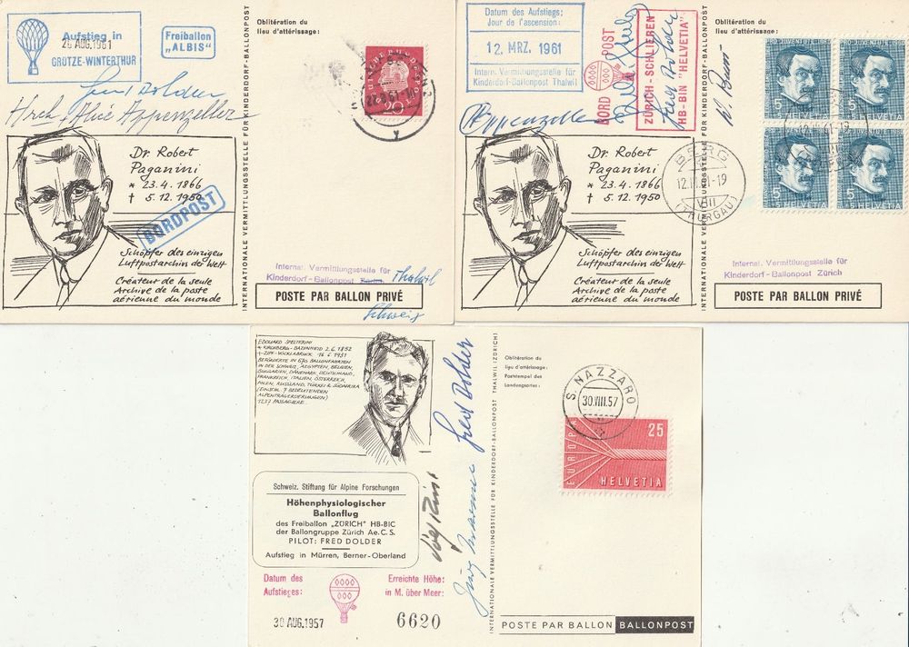 27 x Ballonpost 1957 - 1964(alle von Piloten unterschrieben) (Gebraucht ...