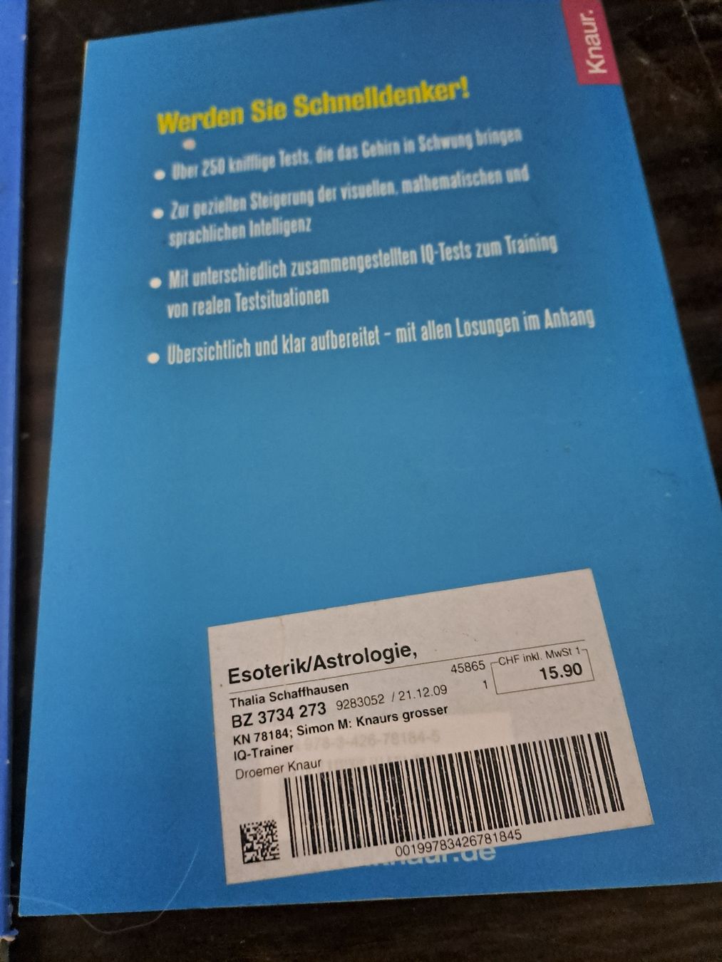 Knaurs grosser IQ Trainer - Testen Sie Ihre Intelligenz (Gebraucht) in ...