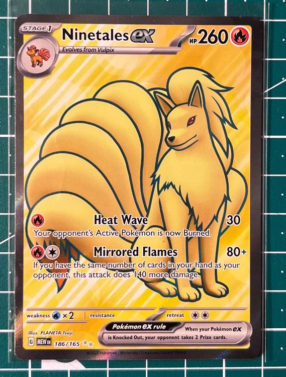 Ninetales ex FULL ART 186/165 Pokemon Mew 151 (Neu (gemäss Beschreibung ...