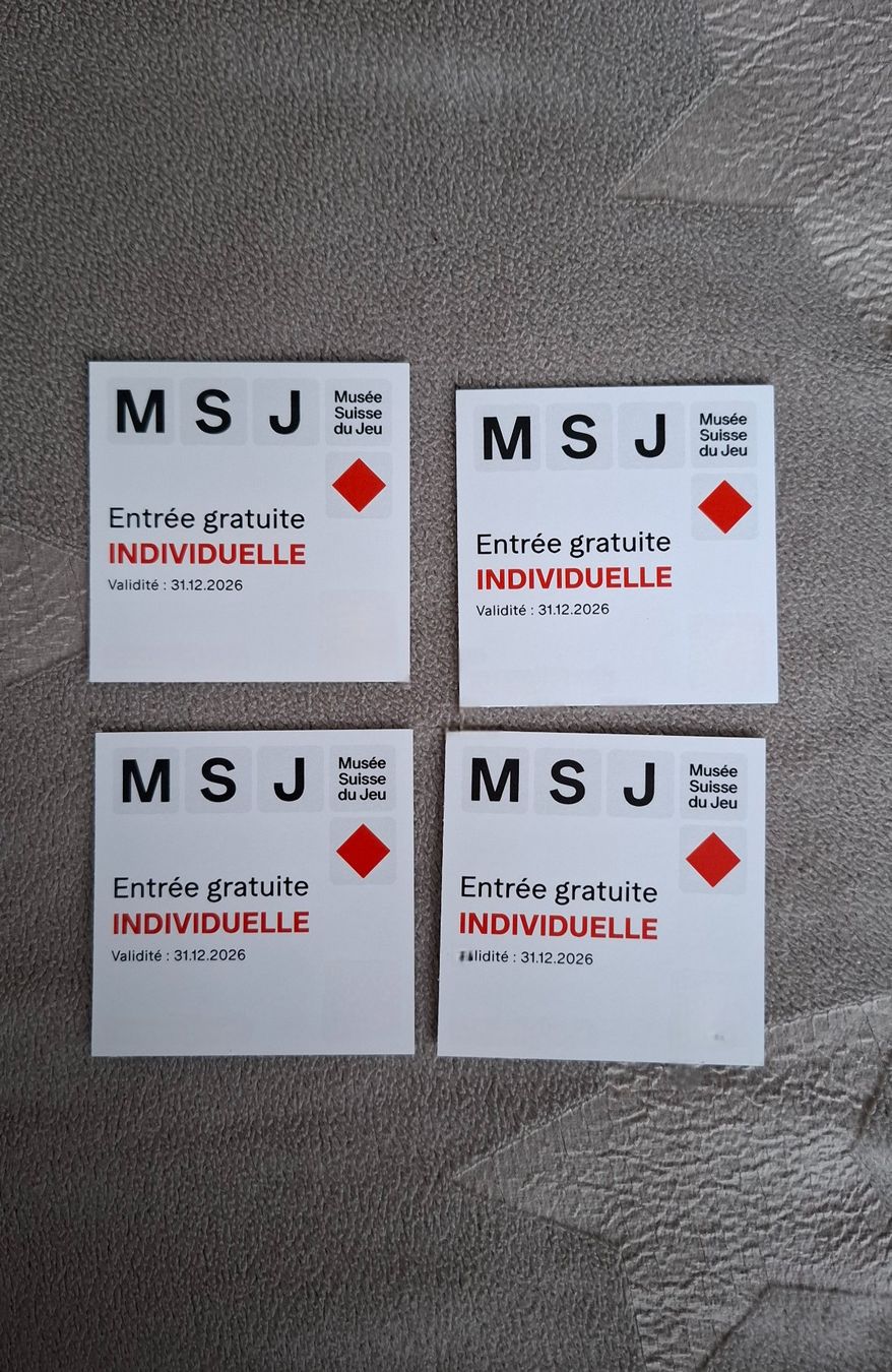 4 Entrées Musée Suisse du Jeu La Tour-de-Peilz (Neu (gemäss ...