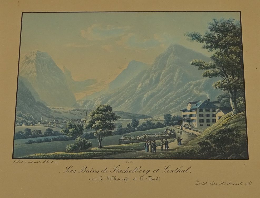 STACHELBERG & LINTHAL, GLARUS, AQUATINTA UM 1830 (Gebraucht) in Grüningen für CHF 128 – mit ...