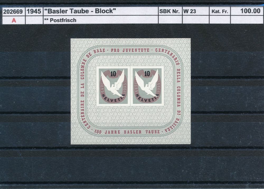 1945 "Basler Taube - Block" | Kaufen auf Ricardo
