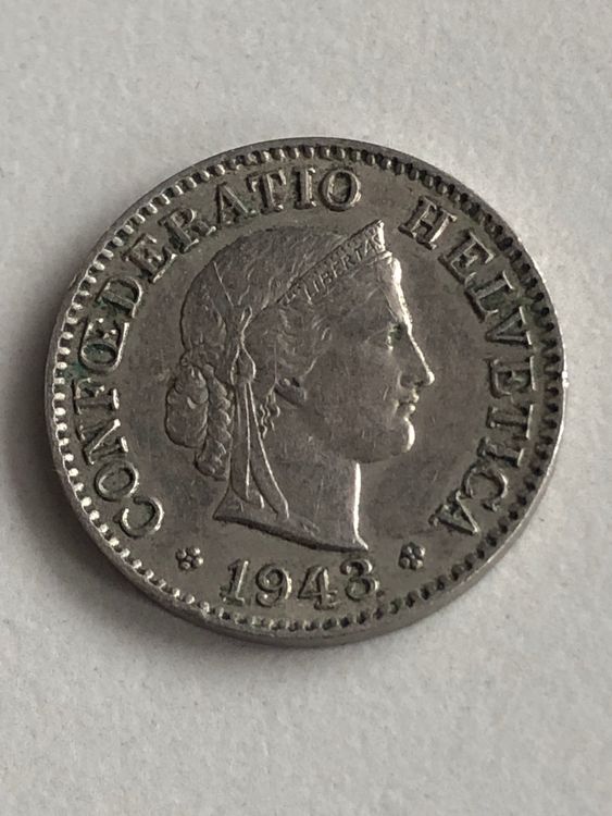 Abart 5 Rp. 1943 mit grossem Stempelriss/bruch (Gebraucht) in Schötz für CHF 22 – mit Lieferung ...