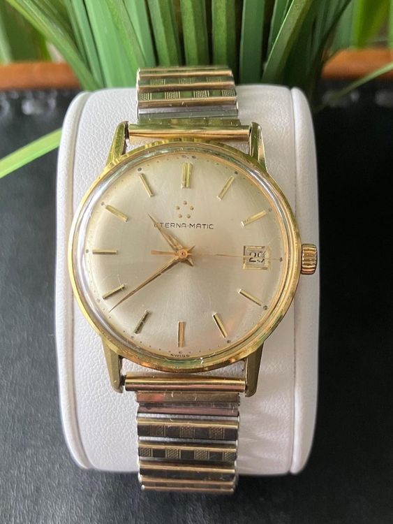 Eterna Matic Automatik Uhr 1970er mit FlexStahl Band läuft | Kaufen auf ...