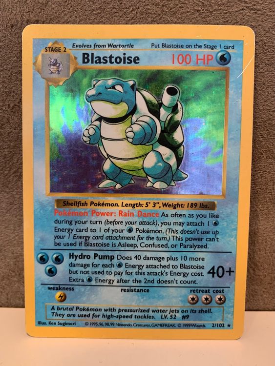 *Shadowless Blastoise Holo ENG Base Set Pokemon 2/102 Turtok | Kaufen ...