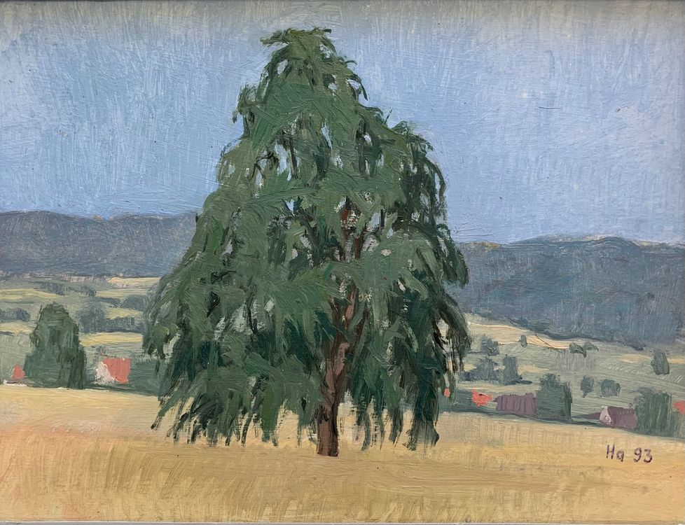 Birnbaum im Kornfeld - monogrammiert - Originalgemälde (Gebraucht) in ...