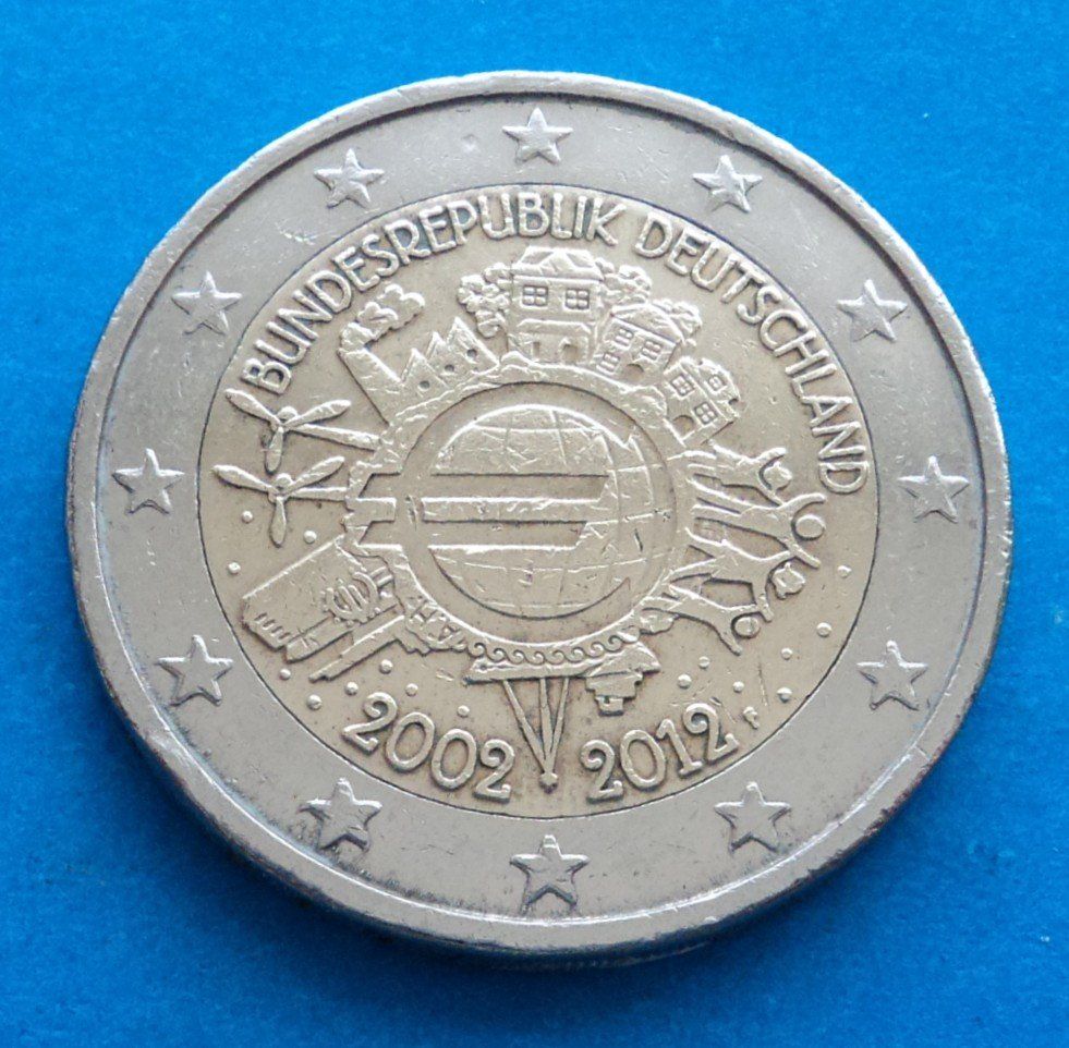 Deutschland: 2 Euro 2012 10 Jahre Einführung des Euro, SS (Gebraucht ...