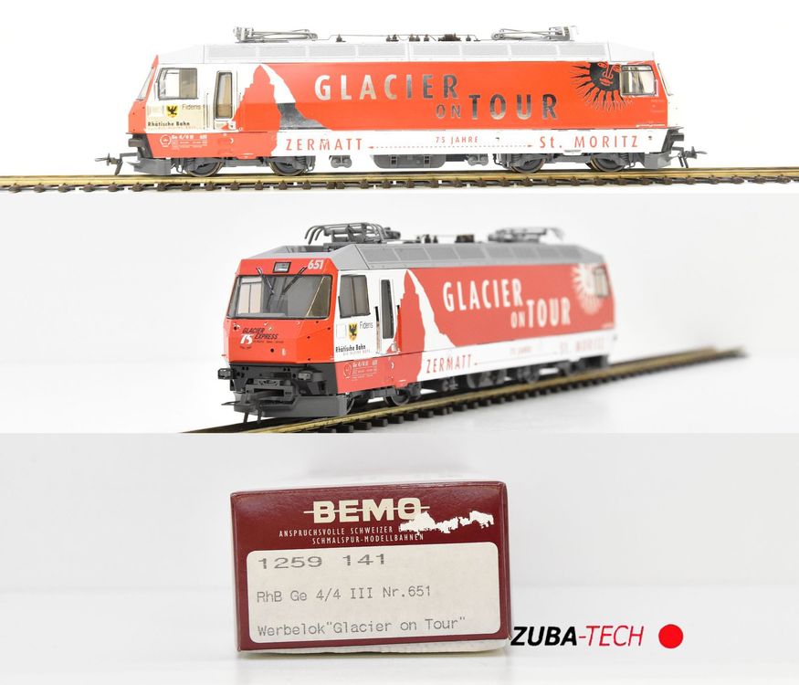 Bemo 1259 141 E-Lok Ge 4/4 III "Glecier on Tour" RhB H0m OVP | Kaufen ...