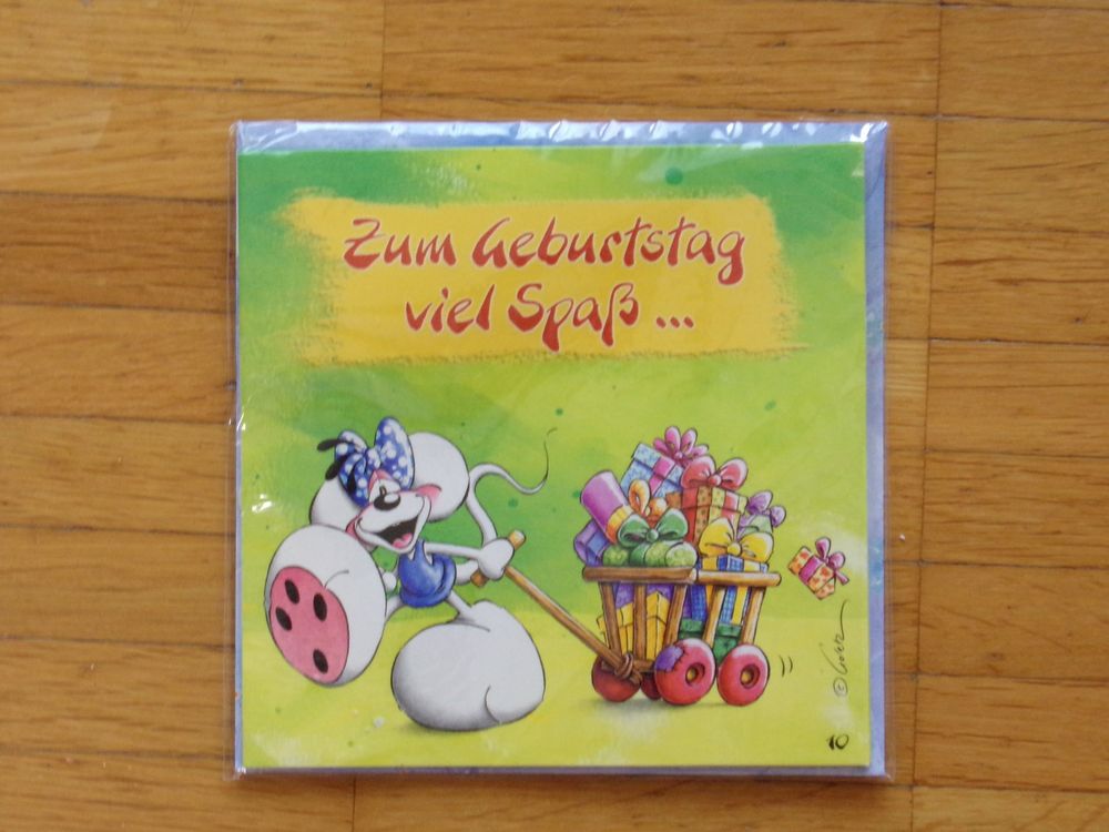 Diddl Karte mit Umschlag Zum Geburtstag viel Spass (Neu (gemäss ...
