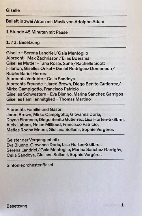 Libretto vom Ballett: Giselle (Theater Basel) (Neu (gemäss Beschreibung ...