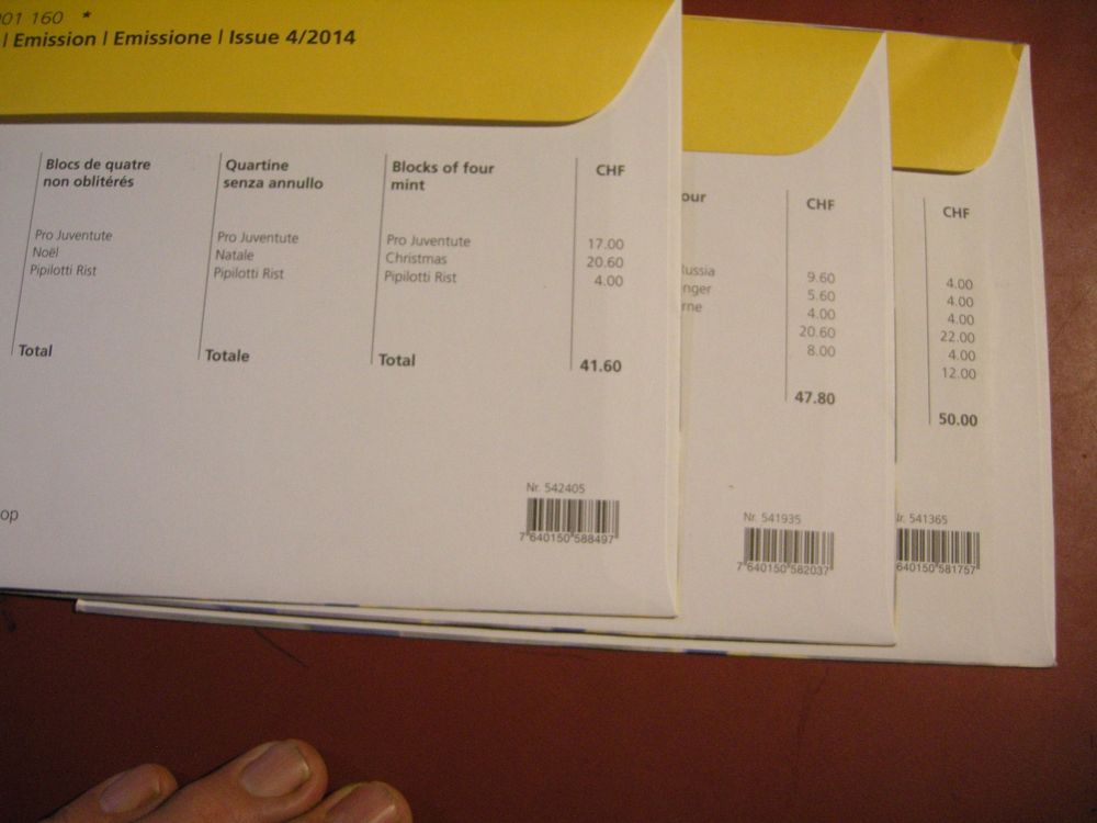 2014 PTT AUSGABEN 2/3/4/ 4er BLOCK, POSTFRISCH, 139.60 - AB (Gebraucht ...