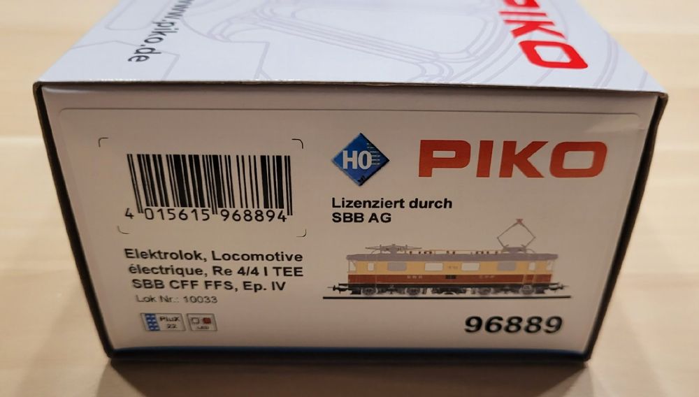 Piko 96889 SBB CFF FFS Re 4/4 I 10033 "TEE" DC analog (Neu und ...