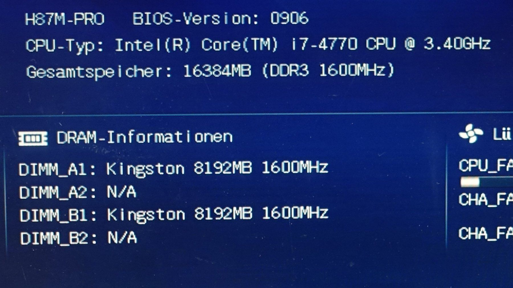 i7-4770 3.40GHz - ASUS H87M-Pro / 16GB Memory (Gebraucht) in ...