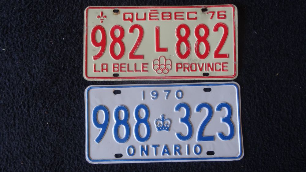 2x Autonummernschilder, Ontario 1970, Québec 1976 (Gebraucht) in ...