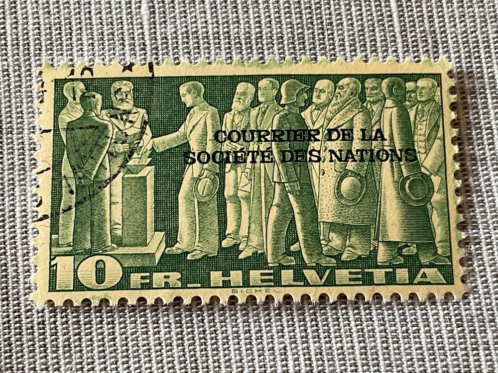 10 FR. HELVETIA DIENSTMARKE gest. Perfekt (Gebraucht) in Lugano für CHF ...