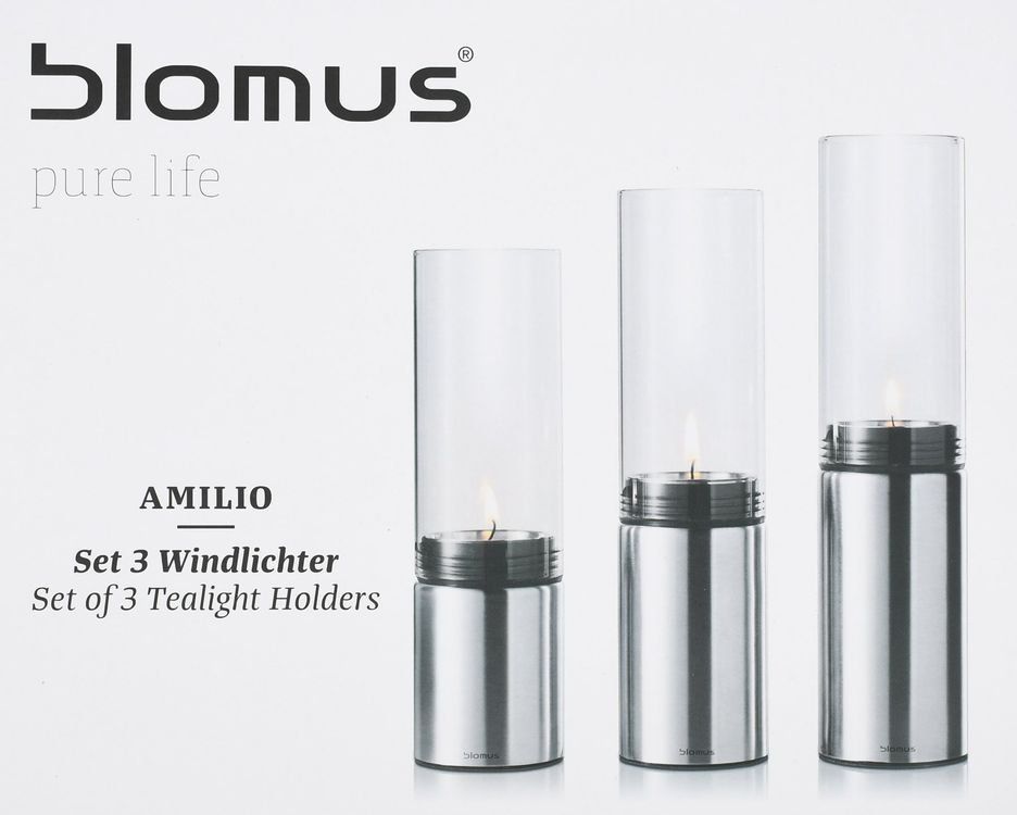 Blomus pure life AMILIO Windlichter, 3er Set - Fabrikneu | Kaufen auf ...