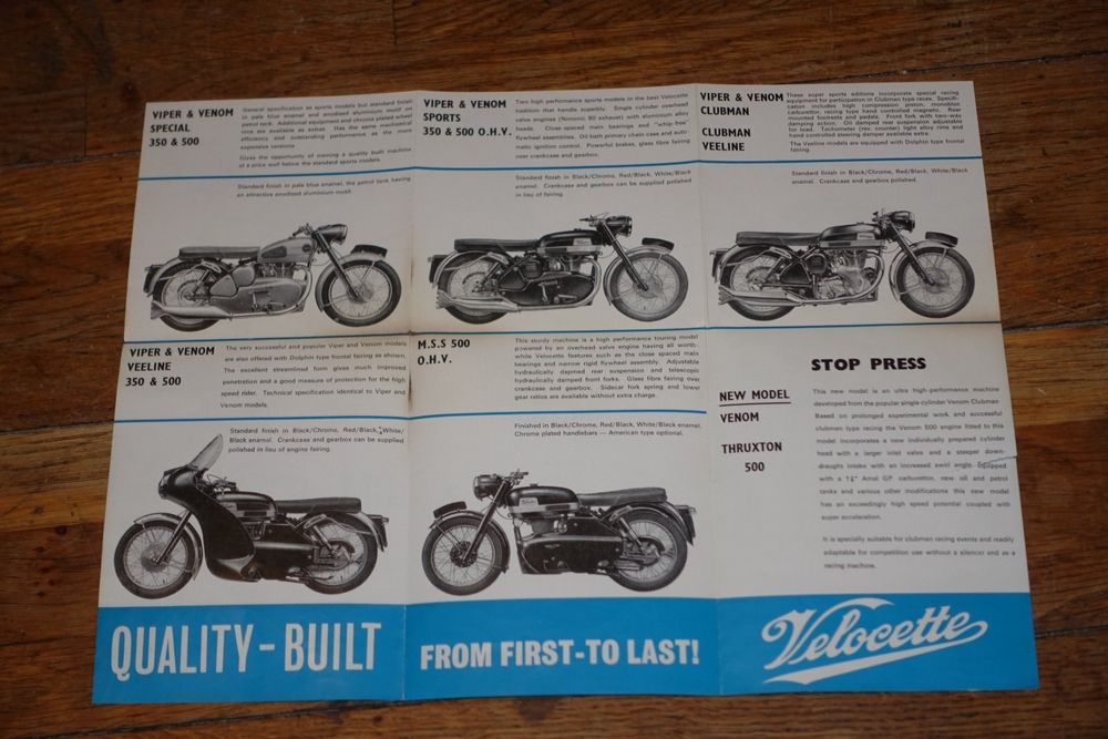 VELOCETTE MOTORCYCLE BROCHURE OLDTIMER | Kaufen auf Ricardo