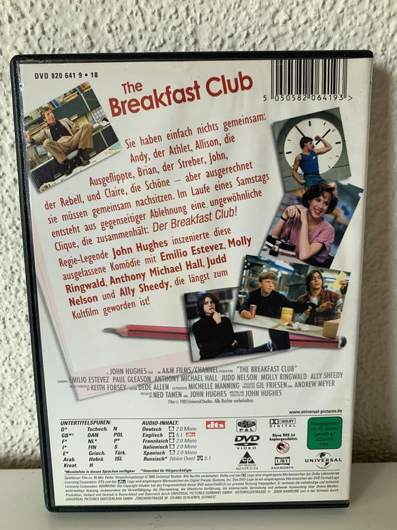 The Breakfast Club - DVD (Gebraucht) in Möriken AG für CHF 5 – mit ...