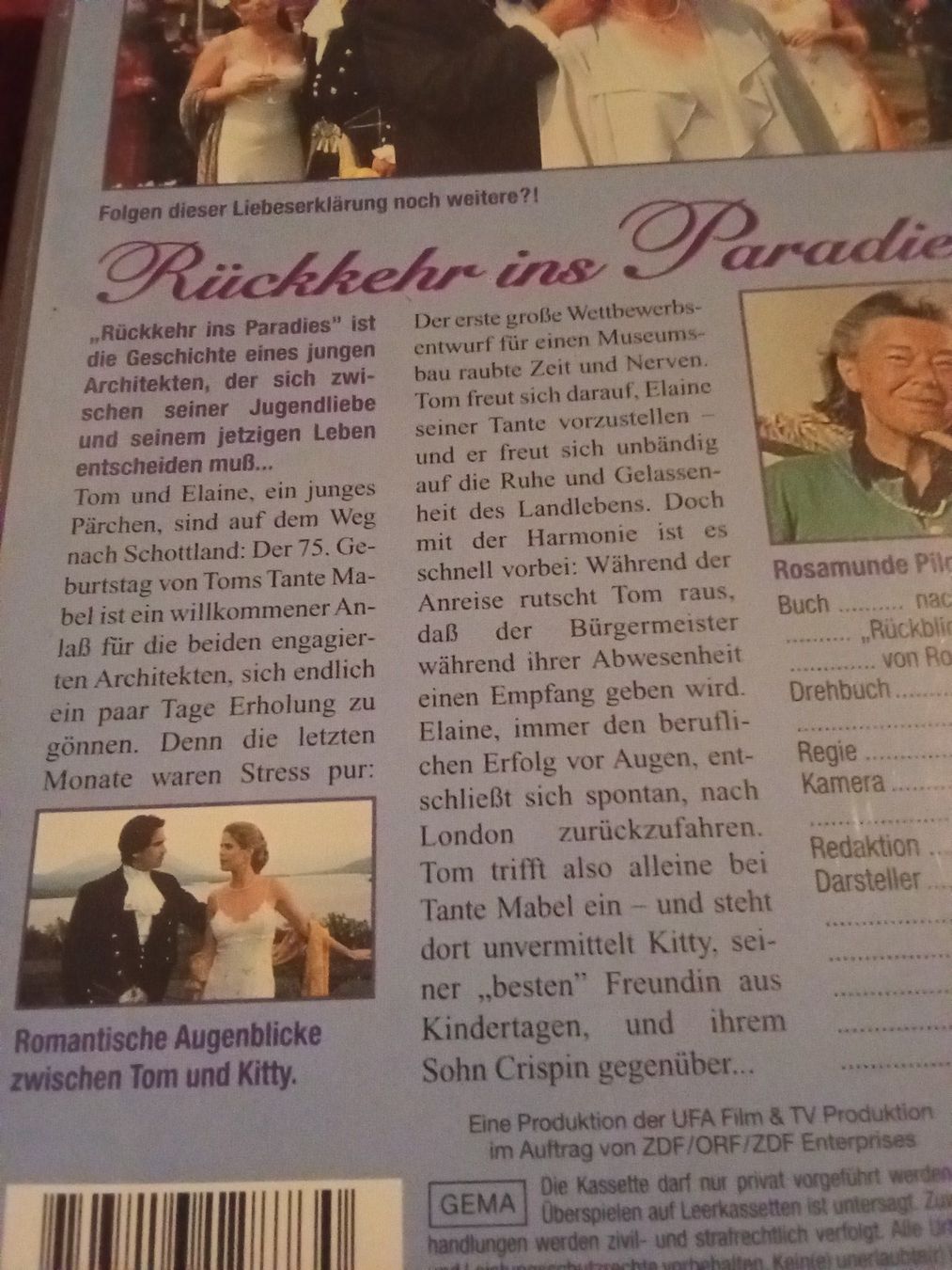 Rosamunde Pilcher: Rückkehr ins Paradies (D 1998) ZDF VHS (Gebraucht ...