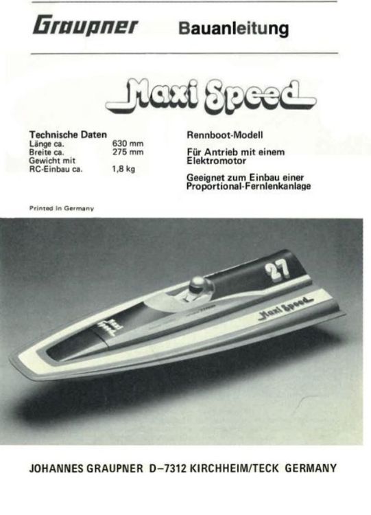 Graupner Maxi Speed | Kaufen auf Ricardo