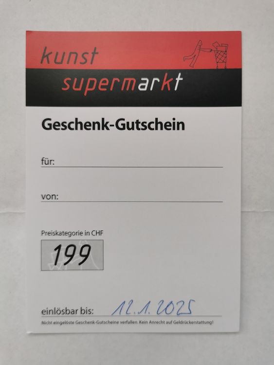 Gutschein Kunst-Supermarkt Solothurn CHF 199.- (Neu und originalverpackt) in Arni AG für CHF 149 ...