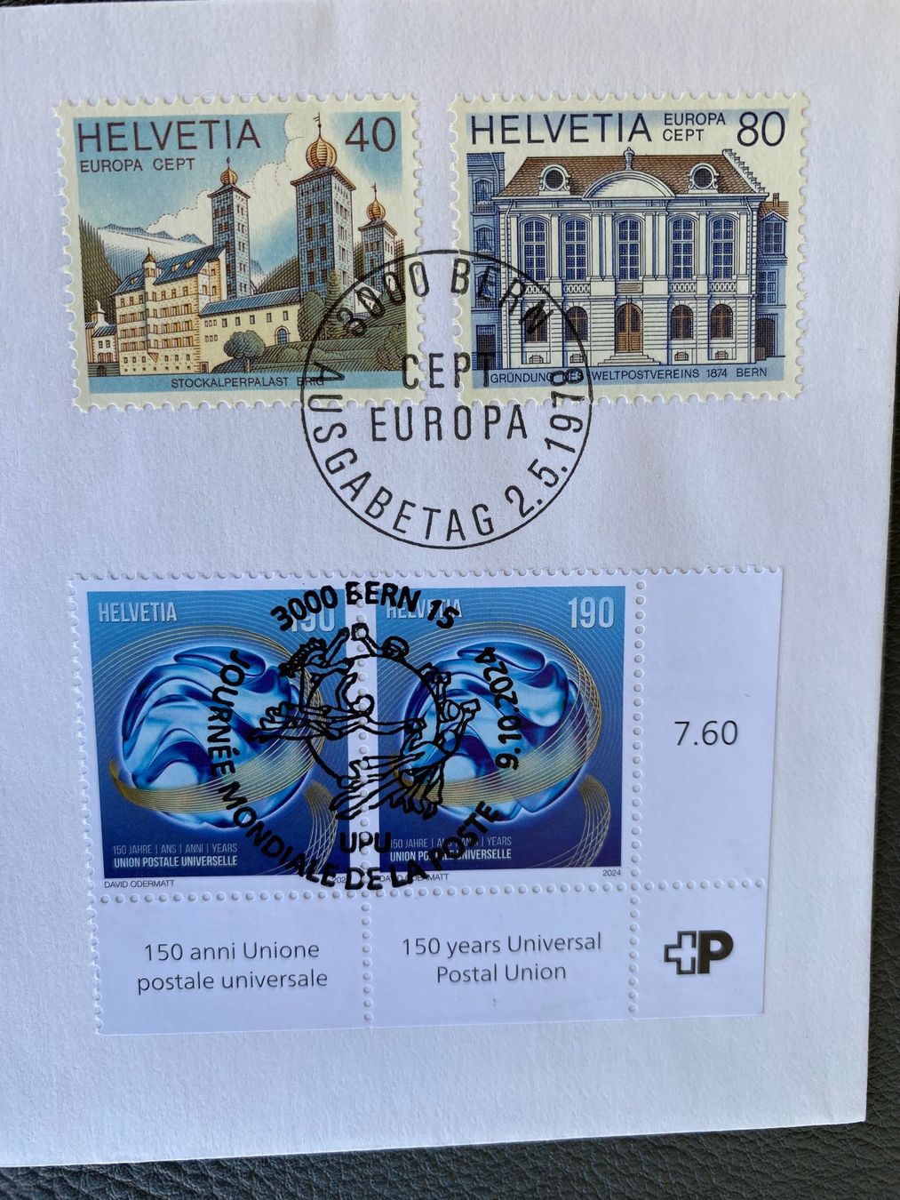 150 Jahre Weltpostverein UPU 2024 mit Gründungsgebäude FDC (Neu (gemäss Beschreibung)) in ...
